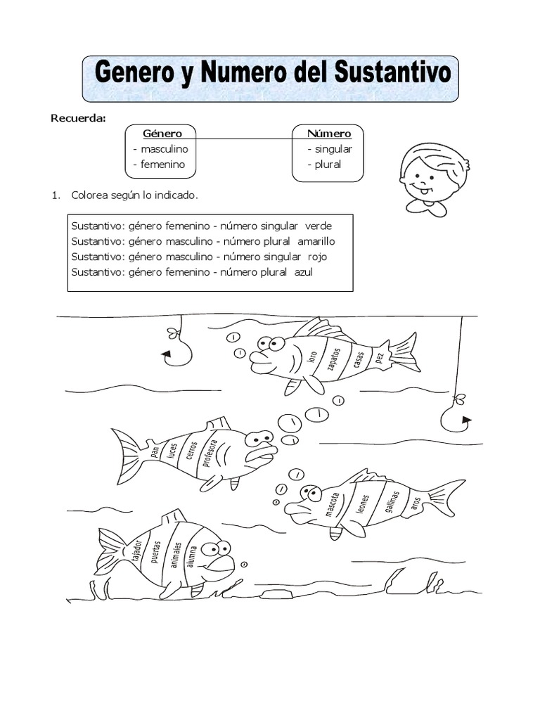 Ficha Genero Del Sustantivo | PDF | Sustantivo | Lingüística