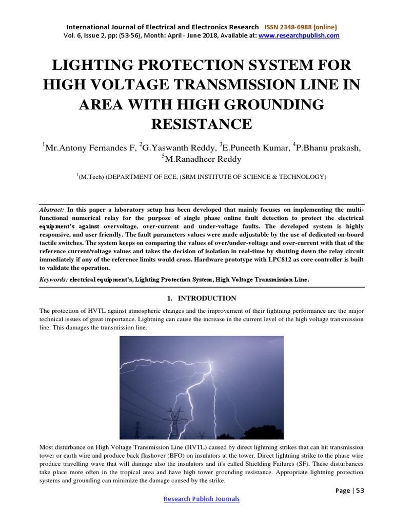Lighting Protection System For High Voltage-5631 | PDF