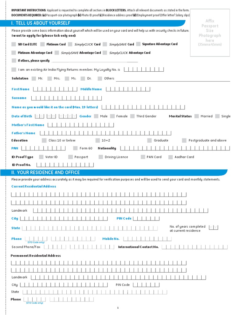 SBI Credit Card Application Guide | PDF | Business