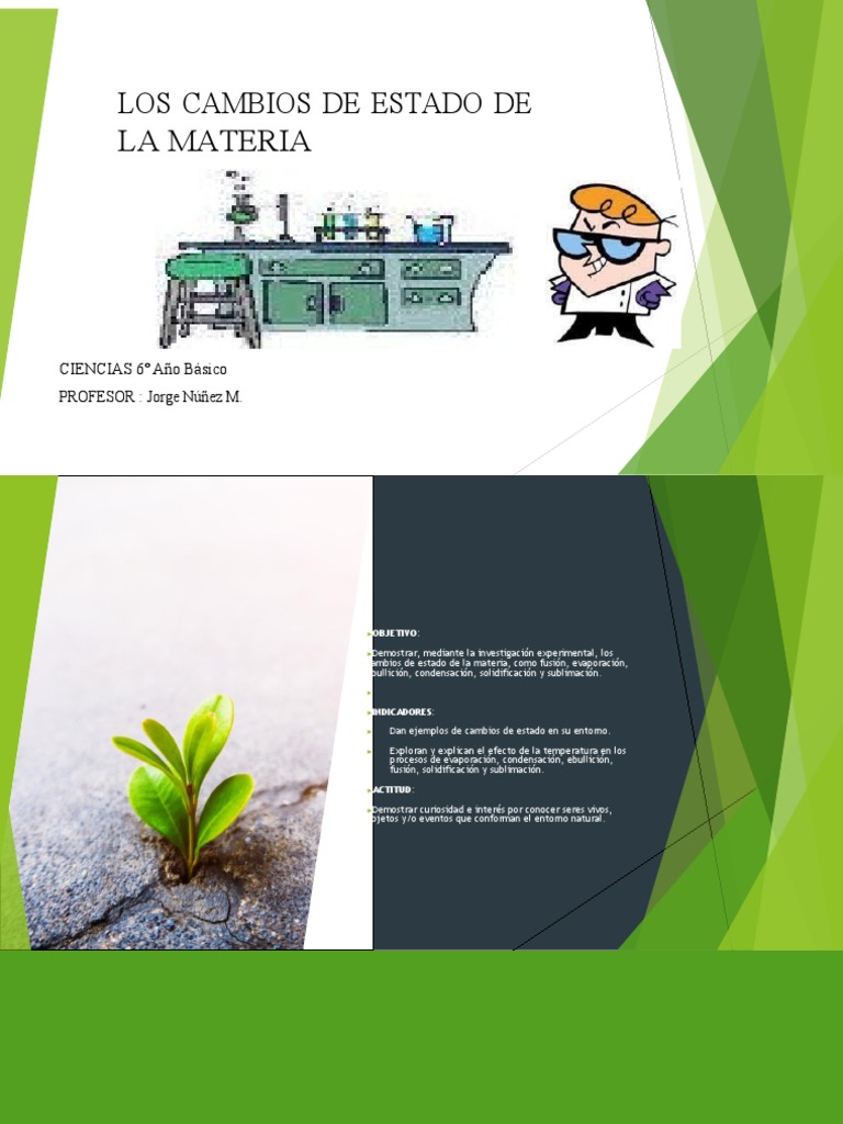 Cambios de Estado de la Materia en 6° Básico | PDF