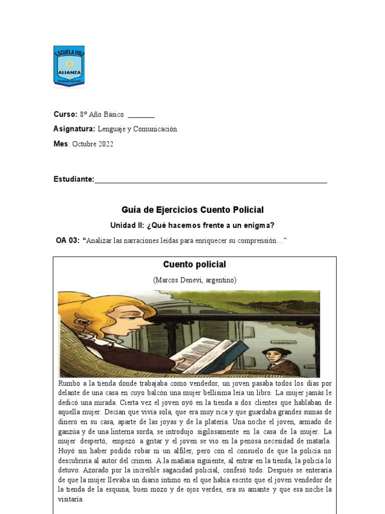 Cuento Policial 8vo Lenguaje | PDF
