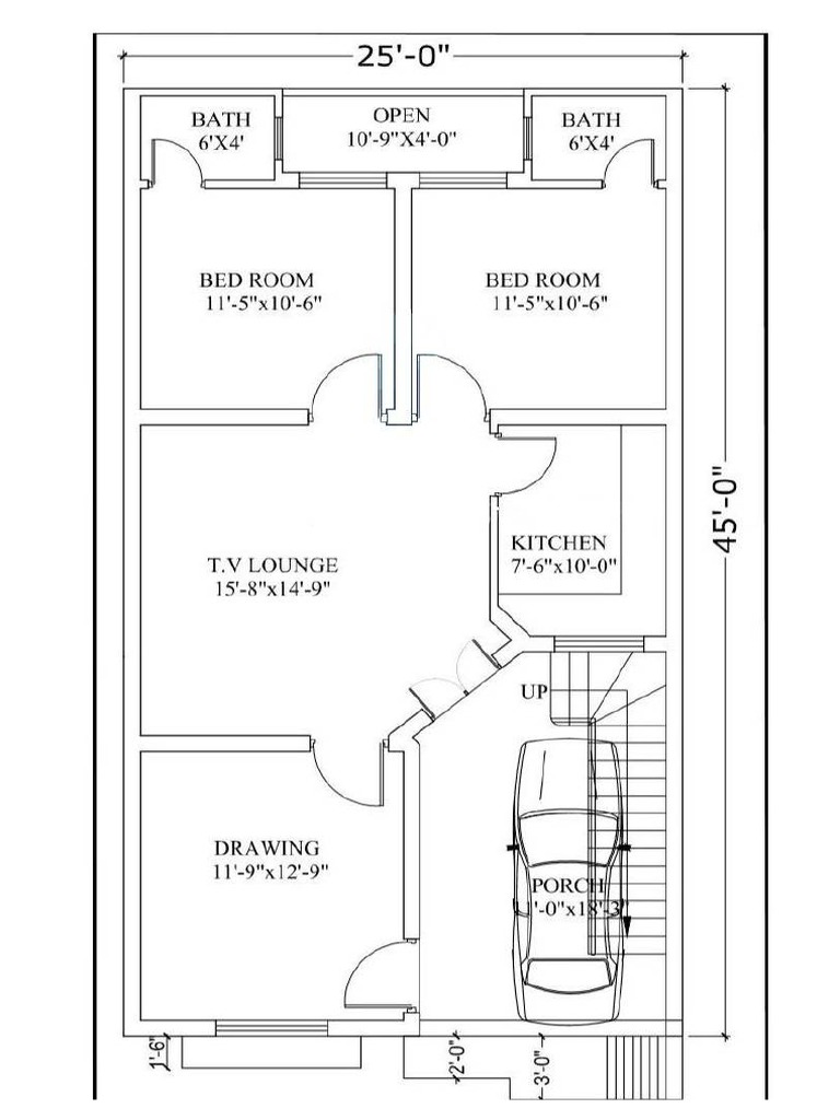 25 X 45 FT House Plan With Best Interior | PDF