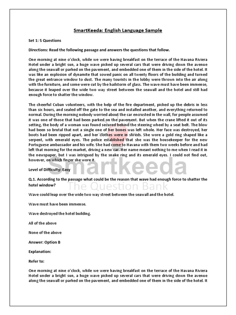 SK English Language Sample | PDF