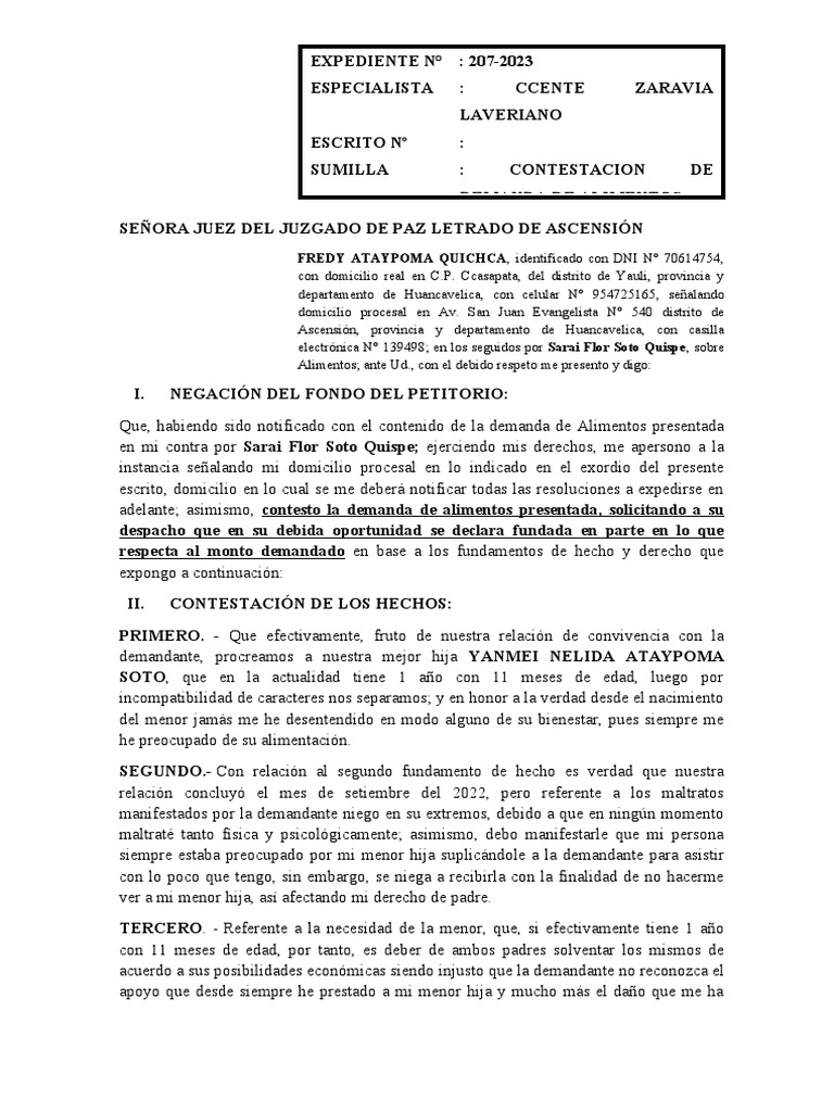 CONTESTACION | PDF