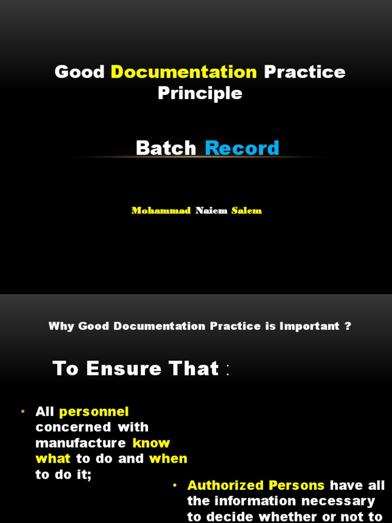 GMP Batch Documentation Practices | PDF
