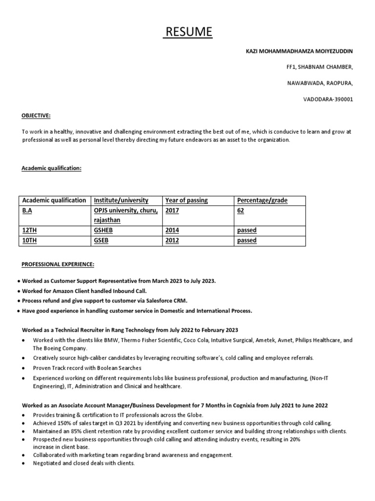 Hamza Resume FINAL Updated | PDF