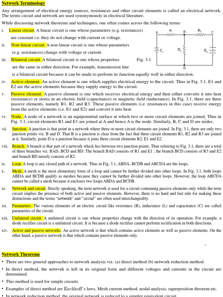 CH 3 Network Theorems | PDF | Electrical Network | Network Analysis ...
