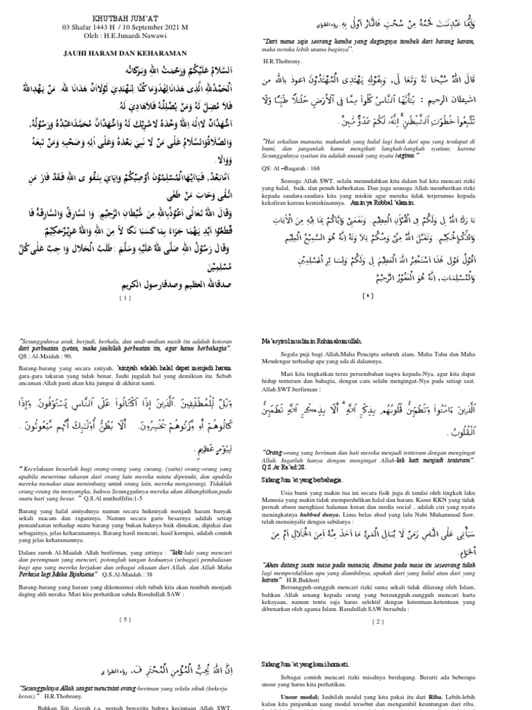 Jauhi Haram Dan Keharaman-Landscape | PDF