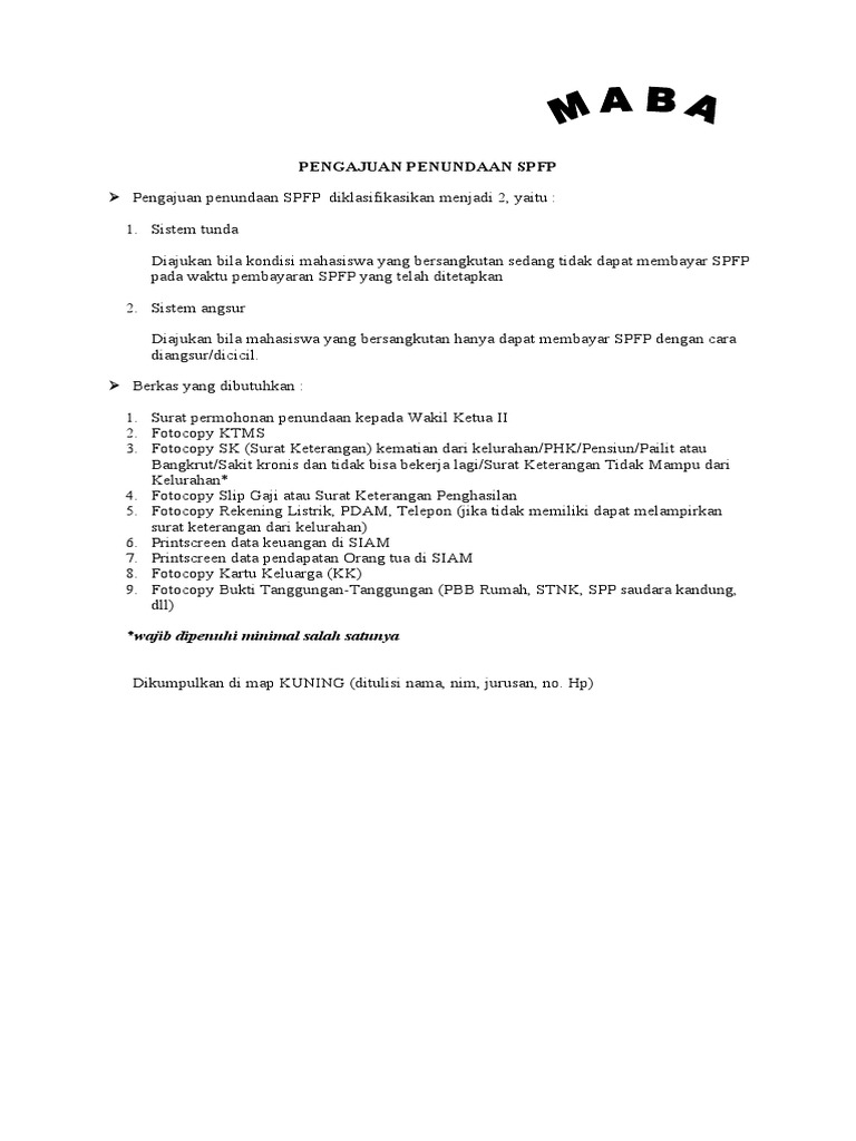 Pemohonan SPFP (New) | PDF