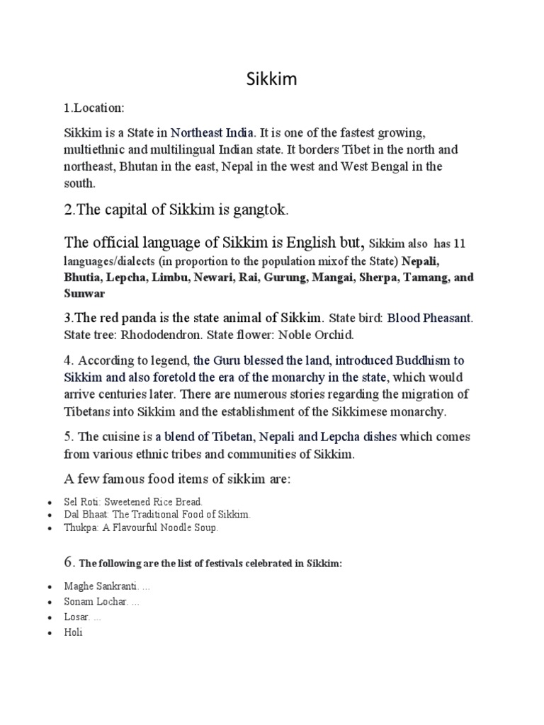 Sikkim | PDF | South Asia