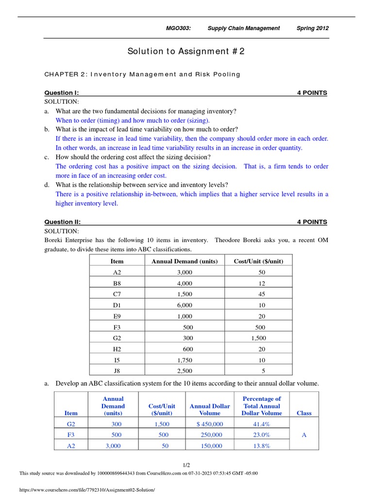 Assignment02 Solution | PDF
