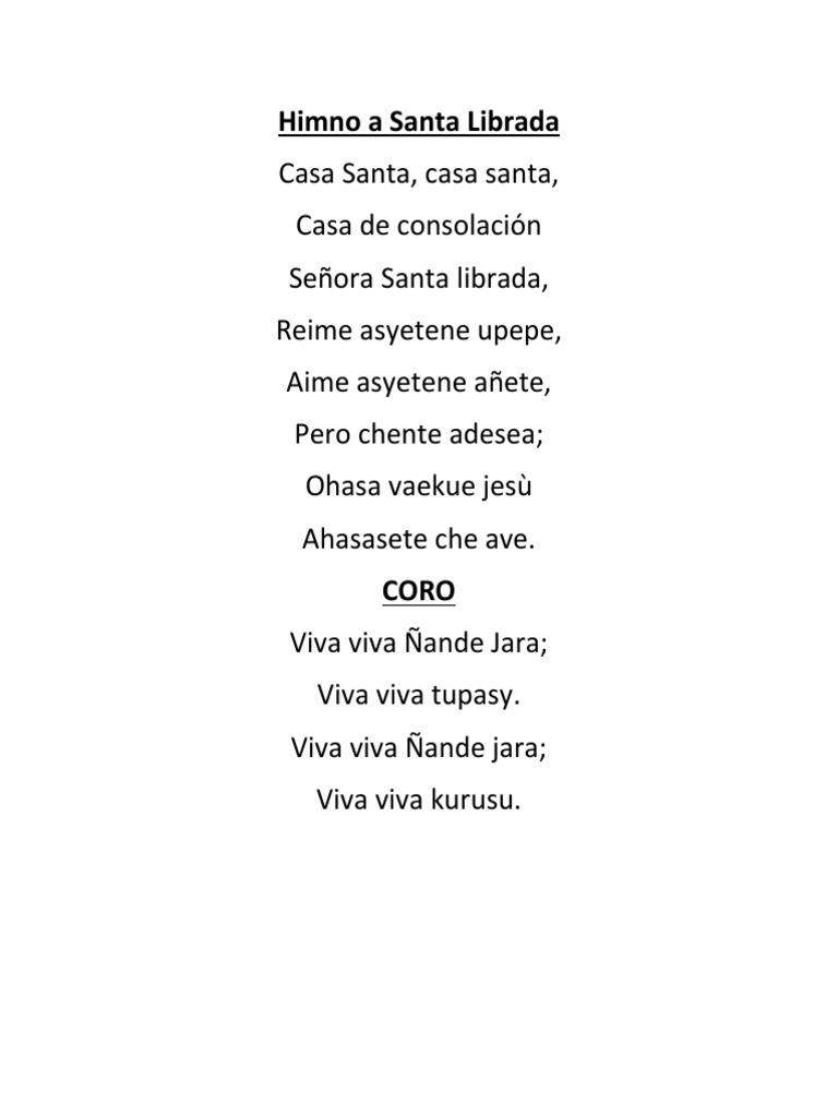 Himno A Santa Librada | PDF