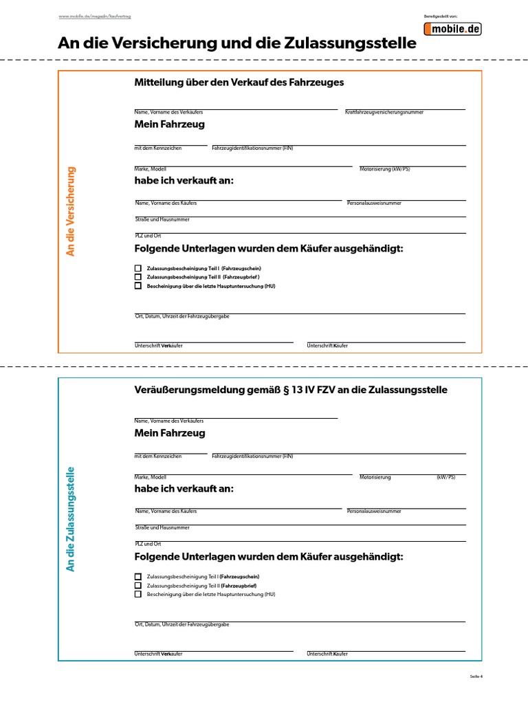 Veräußerungsanzeige Formular | PDF