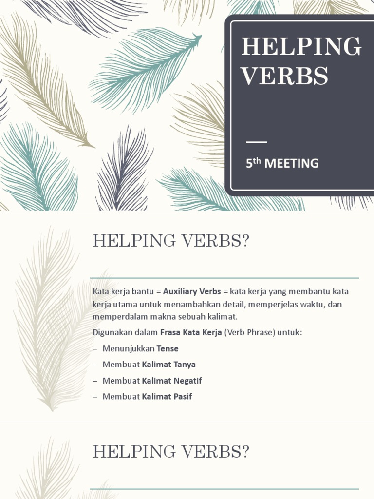 Understanding Helping Verbs in English | PDF
