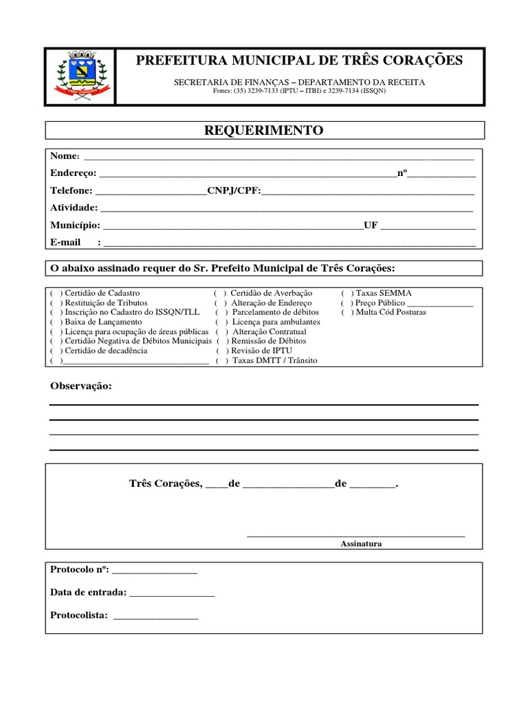 Requerimento Prefeitura - Set 2016 | PDF