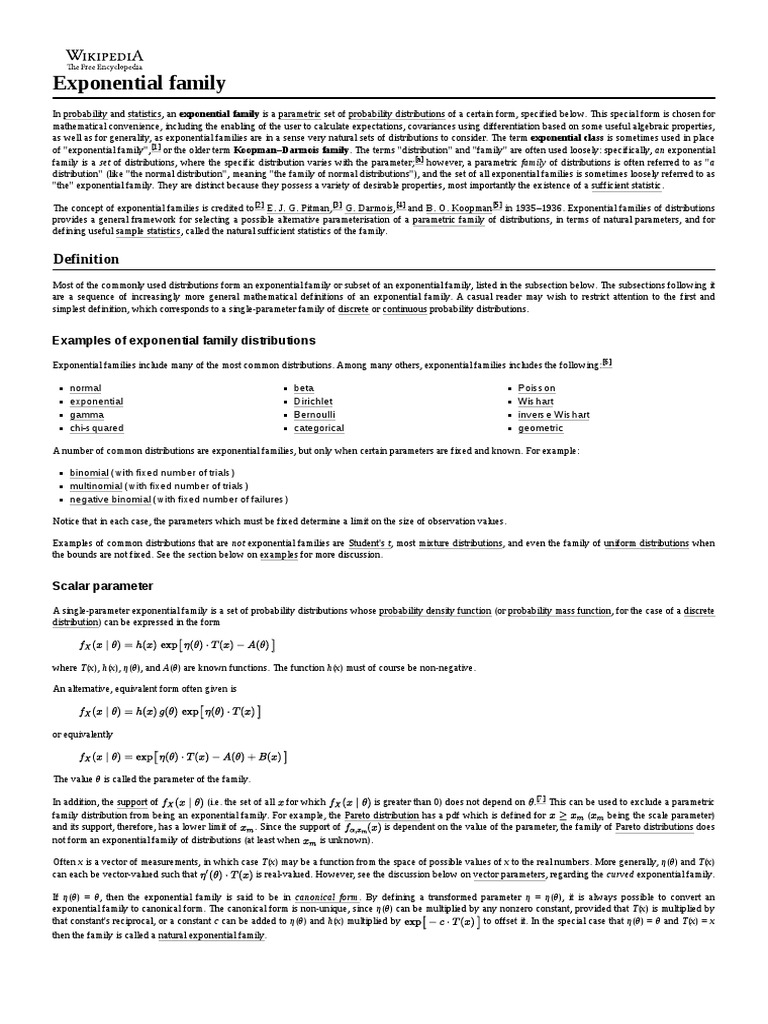 Exponential Family | PDF