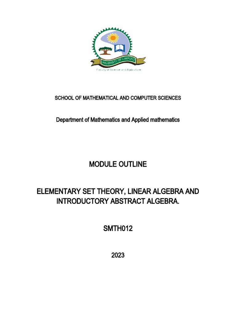 SMTH012 MODULE OUTLINE 2023 - Final | PDF | Matrix (Mathematics) | Complex Number