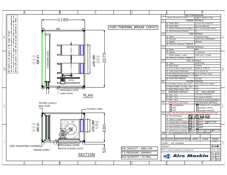 4800 CFM Csu-Ahu | Download Free PDF | Building Engineering ...