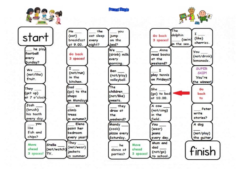 Present Simple Board Game | PDF