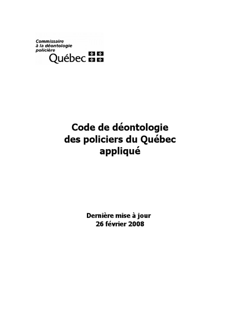Code Deontologie Applique | PDF