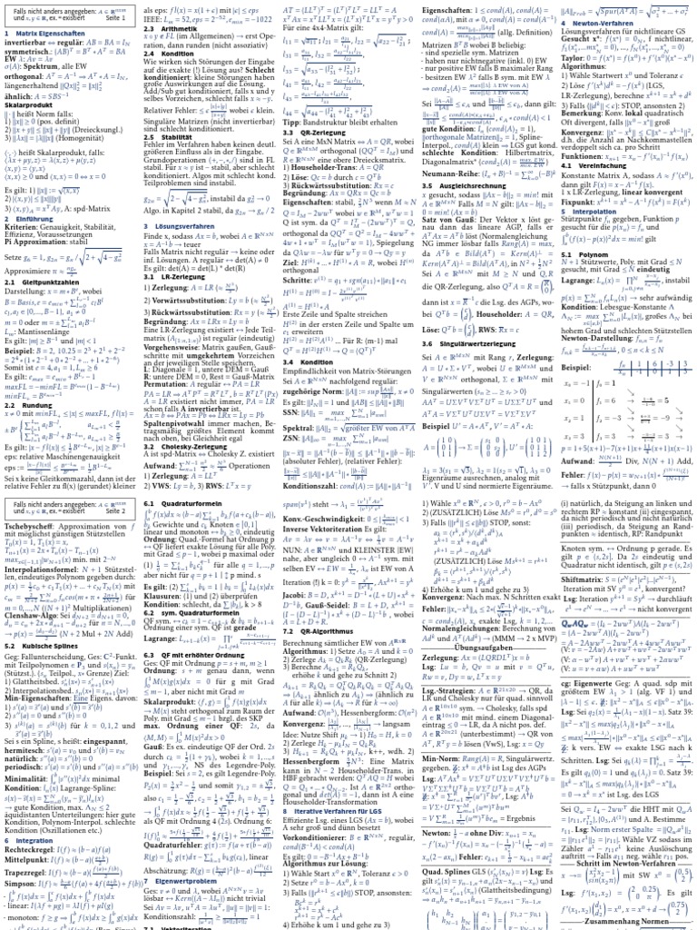 Numerik CheatSheet | PDF