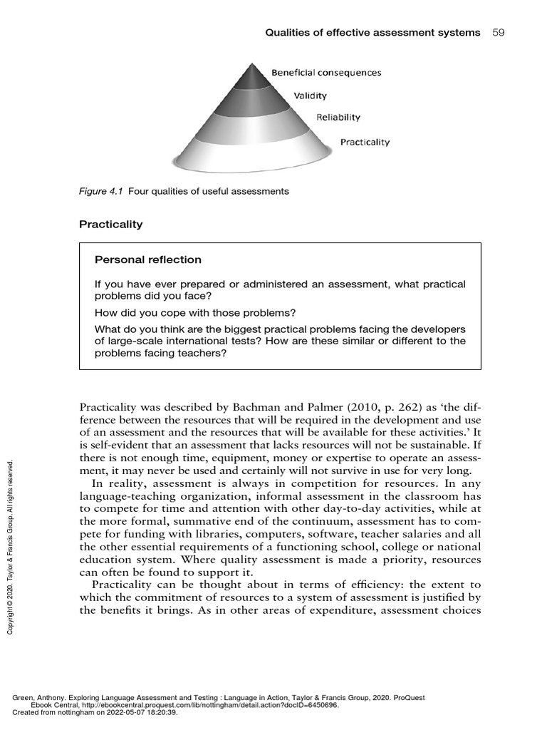 Exploring Language Assessment and Testing Language... - (Practicality ...