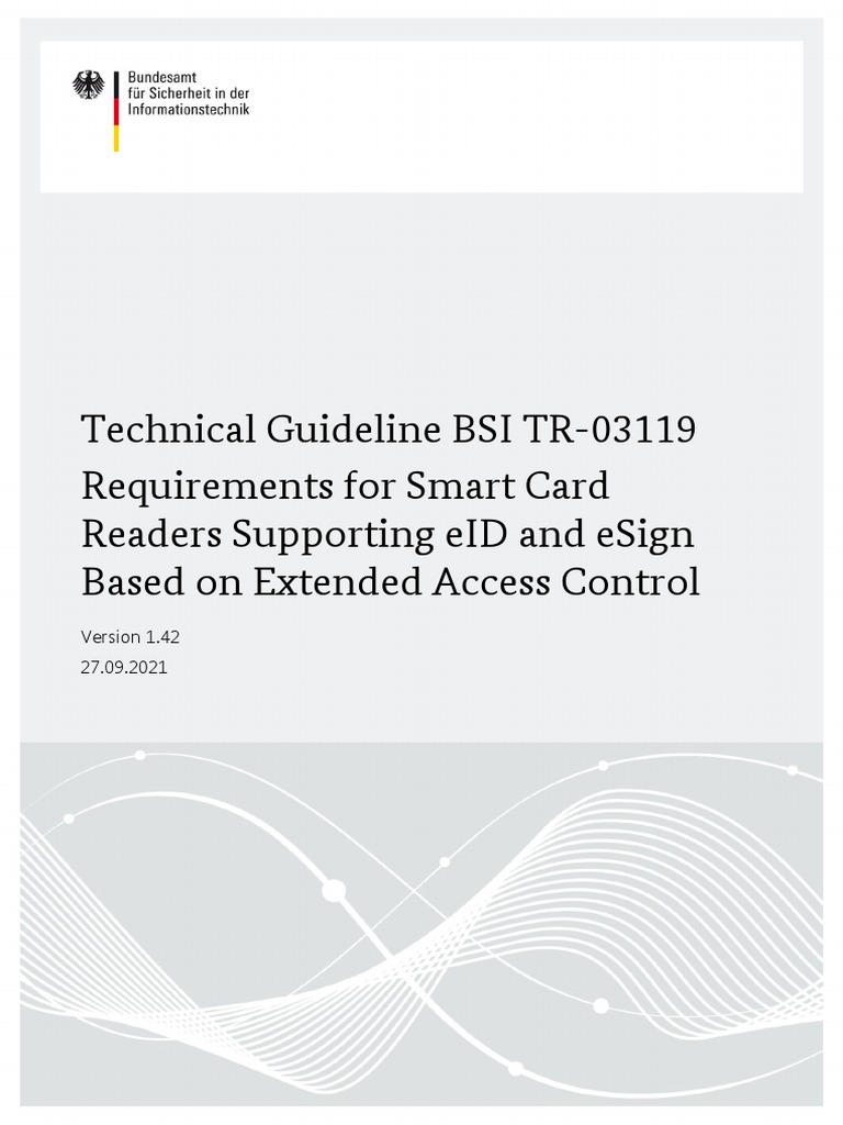 BSI TR-03119: Smart Card Reader Guidelines | PDF | Smart Card ...