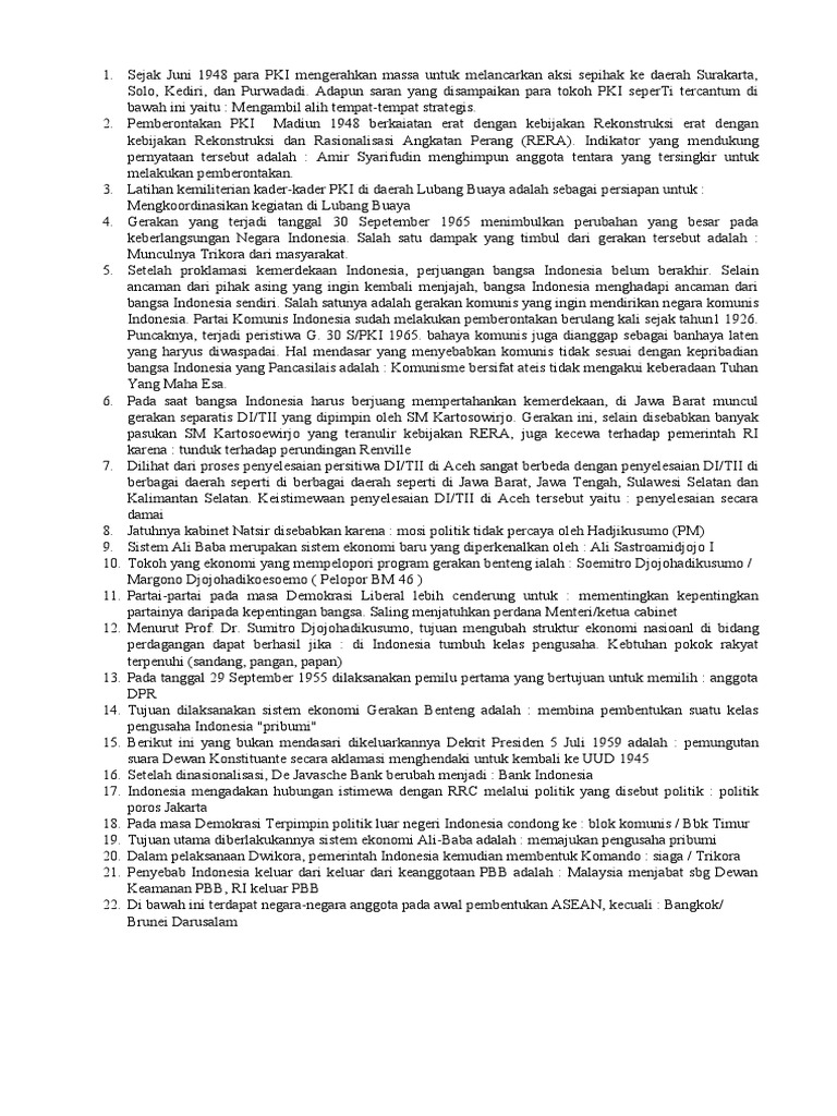 Kisi Kisi SJRH | PDF