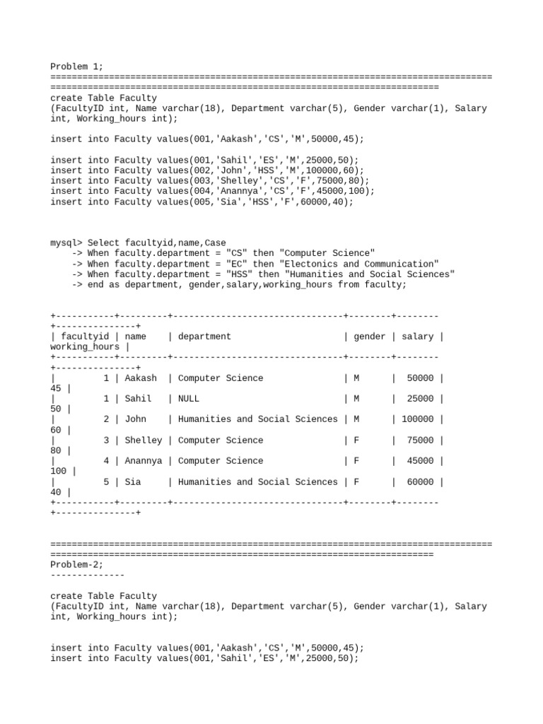 Sql Assignment Day Practice Pdf Computer Programming Computing 3123