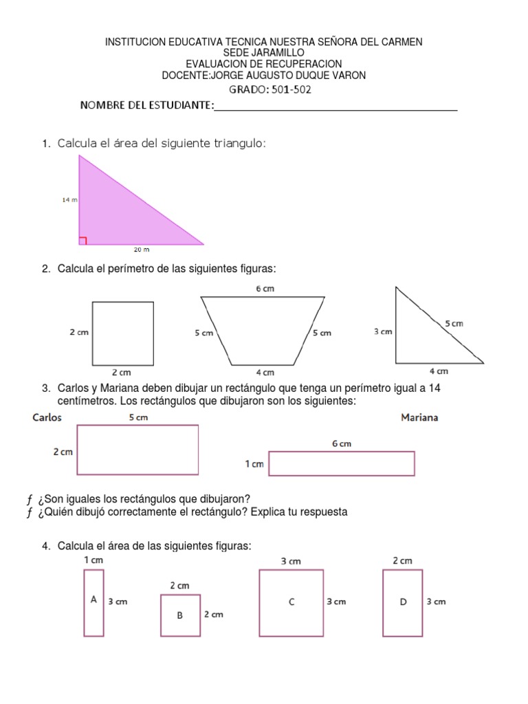 Evaluacion de Recuperacion Quinto | PDF