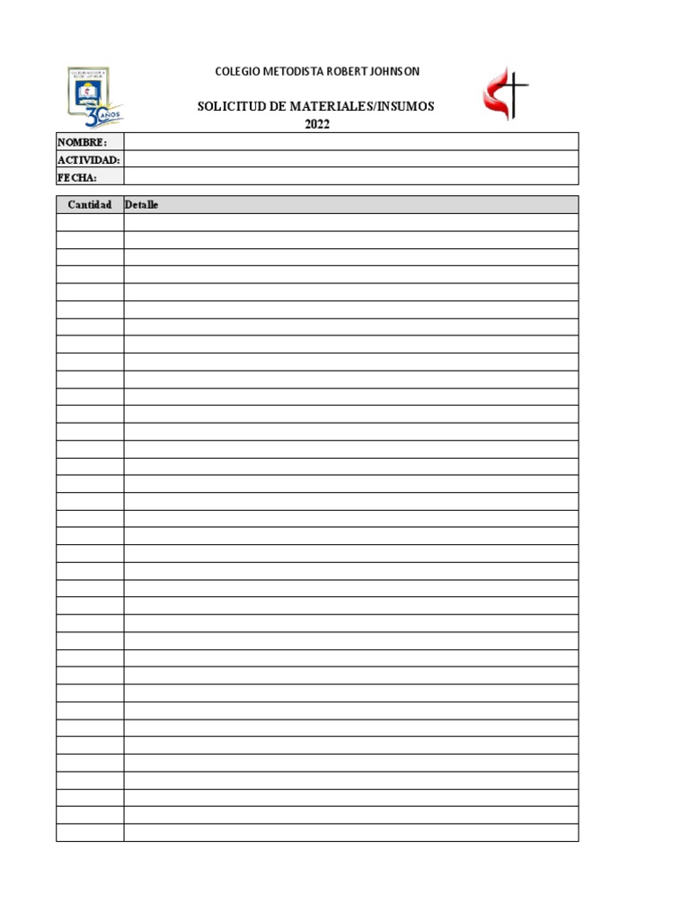 Formato Solicitud de Materiales o Insumos | PDF