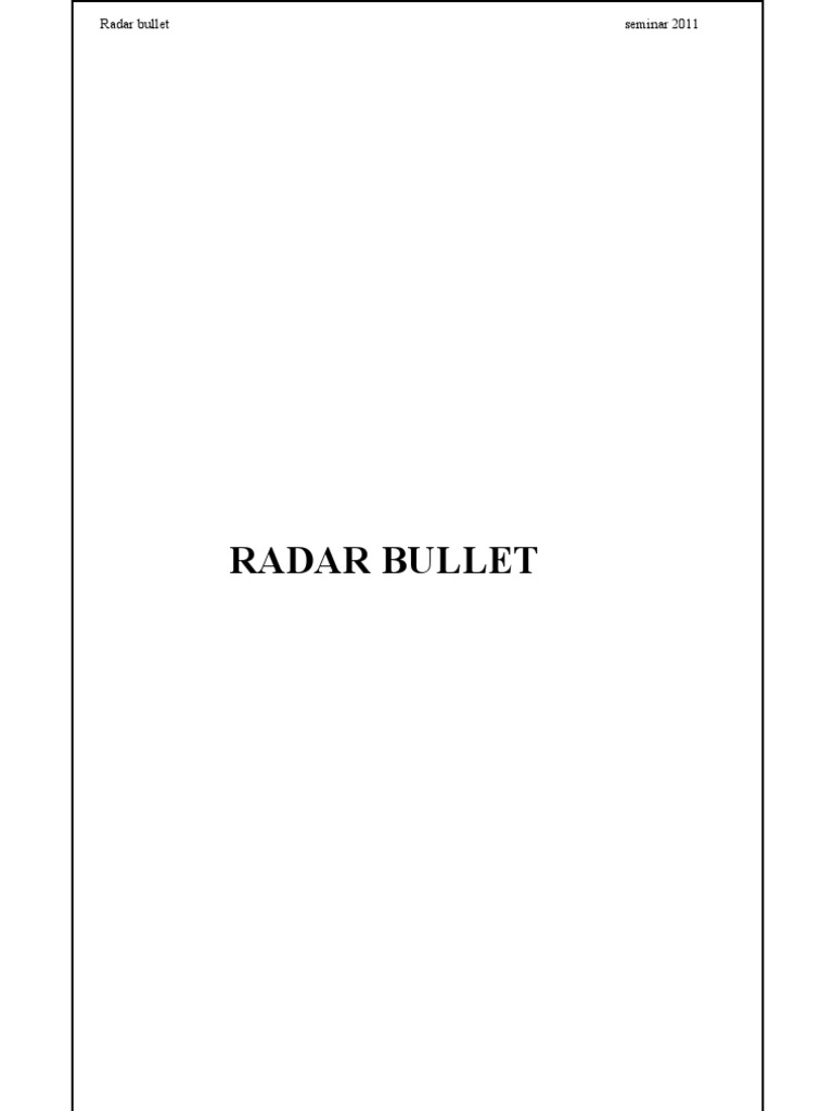 Radar Bullet | PDF | Radar | Analog To Digital Converter