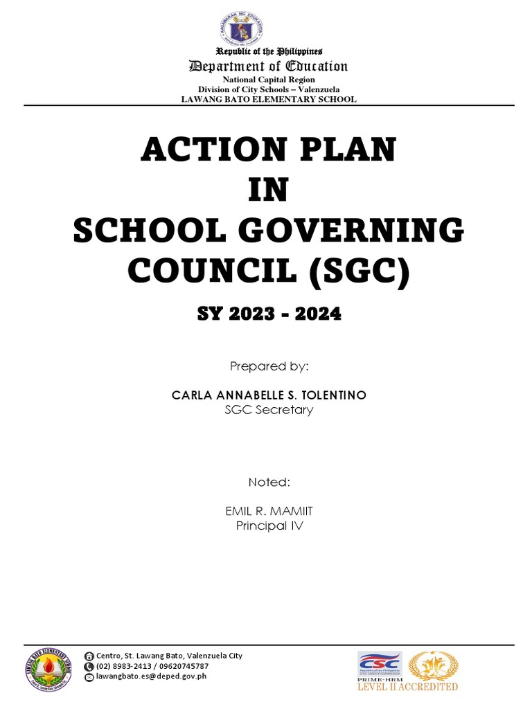 Action Plan in SGC | PDF | Learning