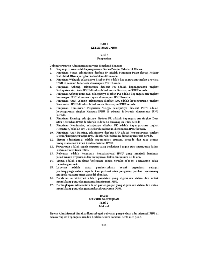 Aturan Administrasi PW | PDF