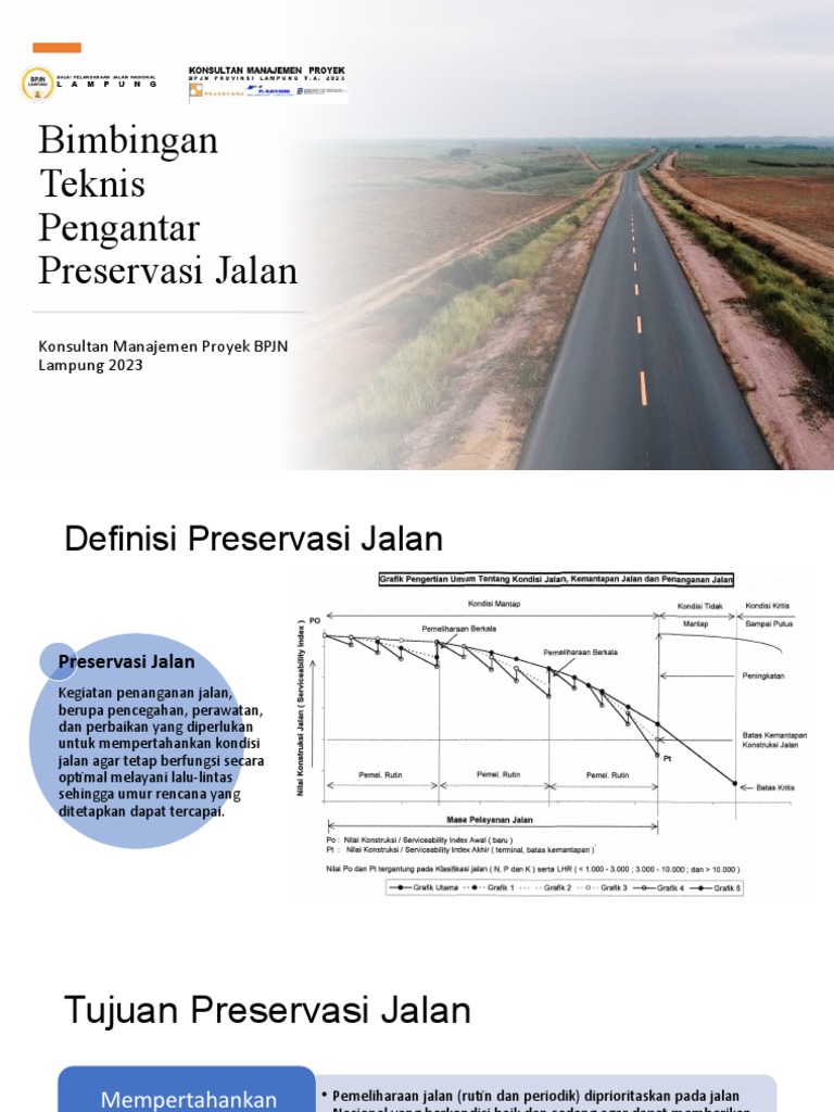 Bimbingan Teknis Pengantar Preservasi Jalan KMP 2023 | PDF