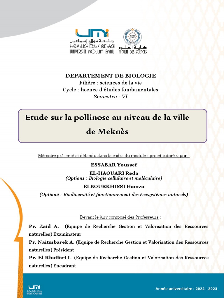Étude sur la pollinose à Meknès | PDF