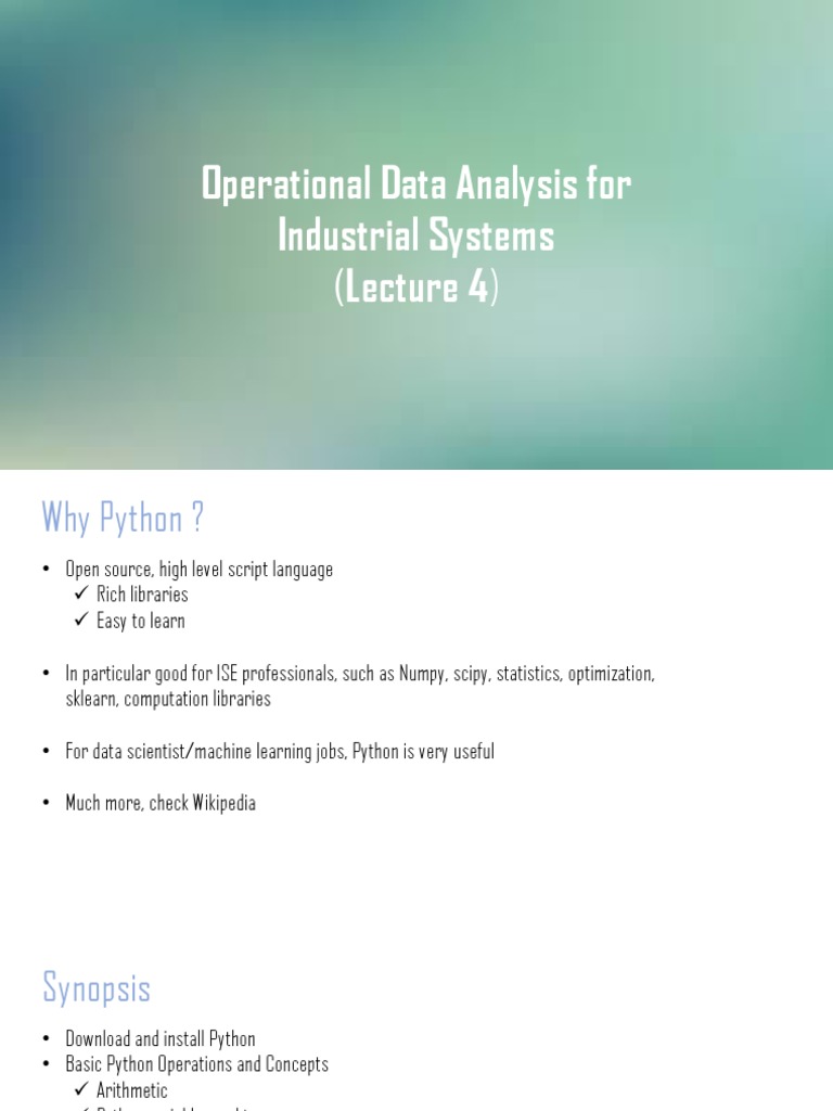 ISE233 Lecture 4 | PDF | Python (Programming Language) | Control Flow