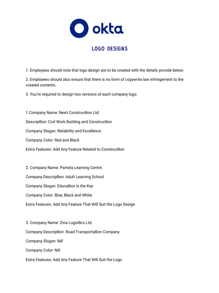 Okta Logo Designs | PDF