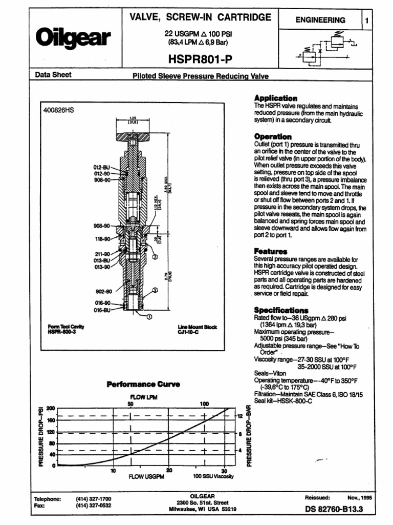 Hydraulic Valve Oilgear HSPR-PP | PDF