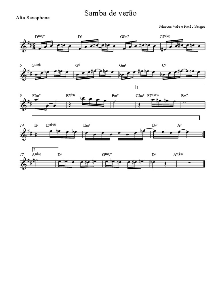 Samba de Verão Eb | PDF