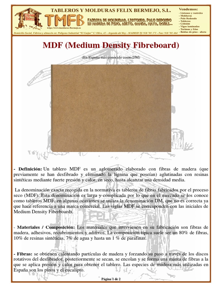Caracteristicas MDF | PDF