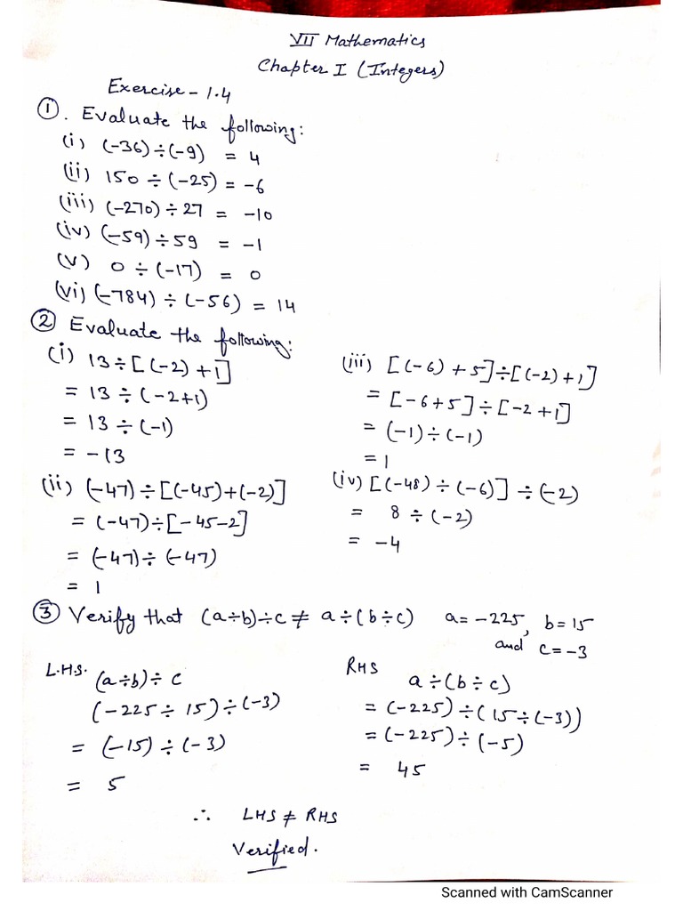 7th Maths 1.4 | PDF