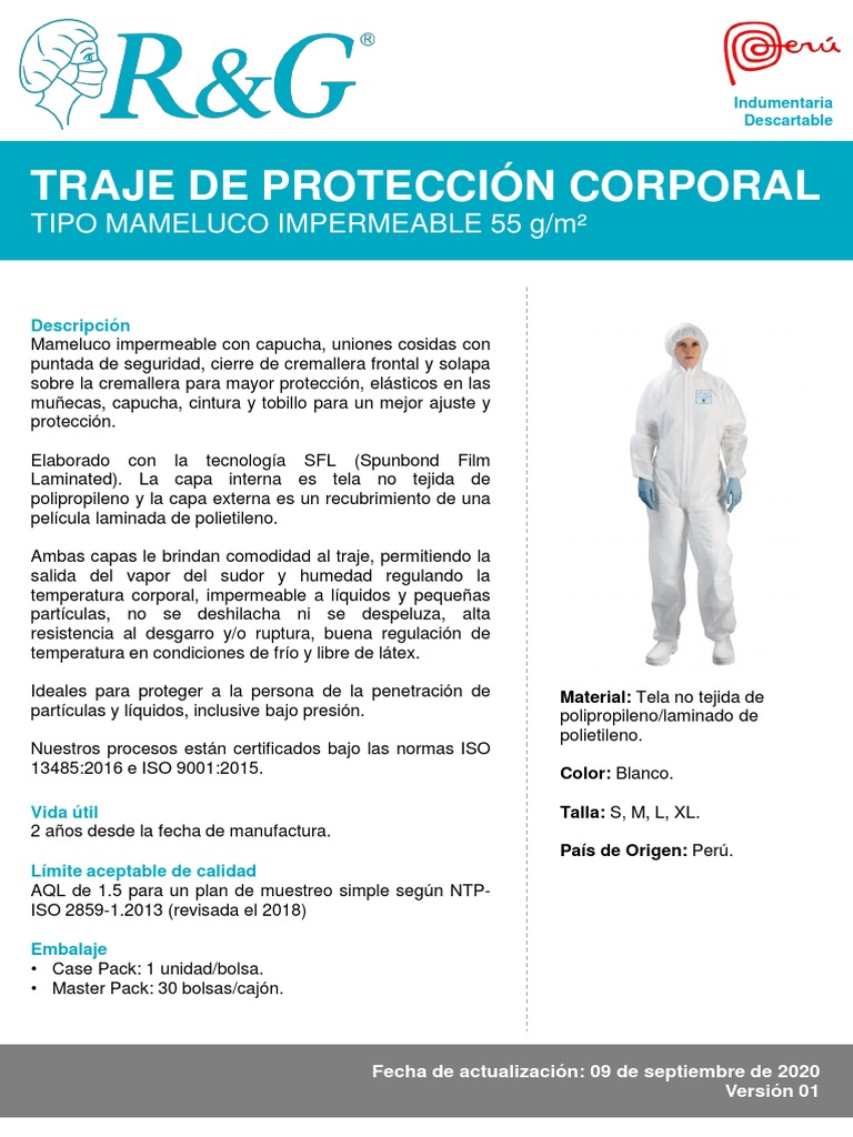 Traje de Protección Corporal R&G | PDF