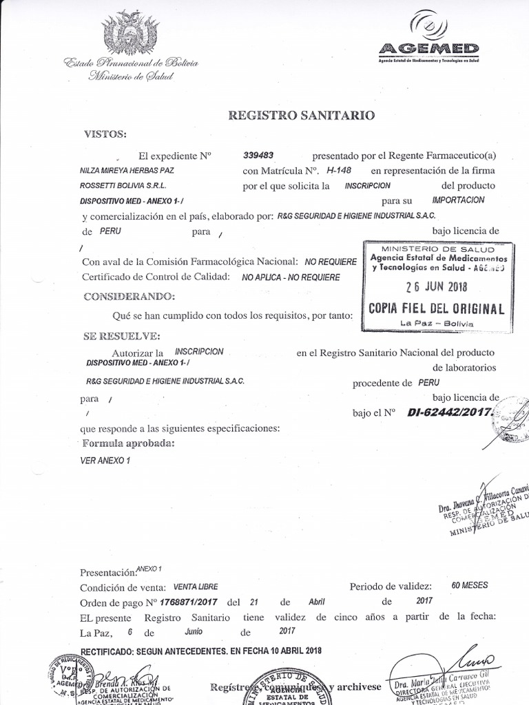 Registro Sanitario Dispositivos Medicos | PDF