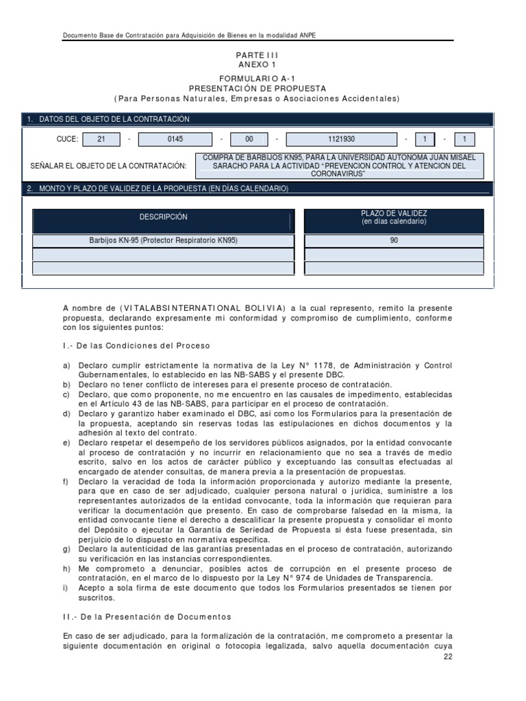 Formulario A-1 | PDF