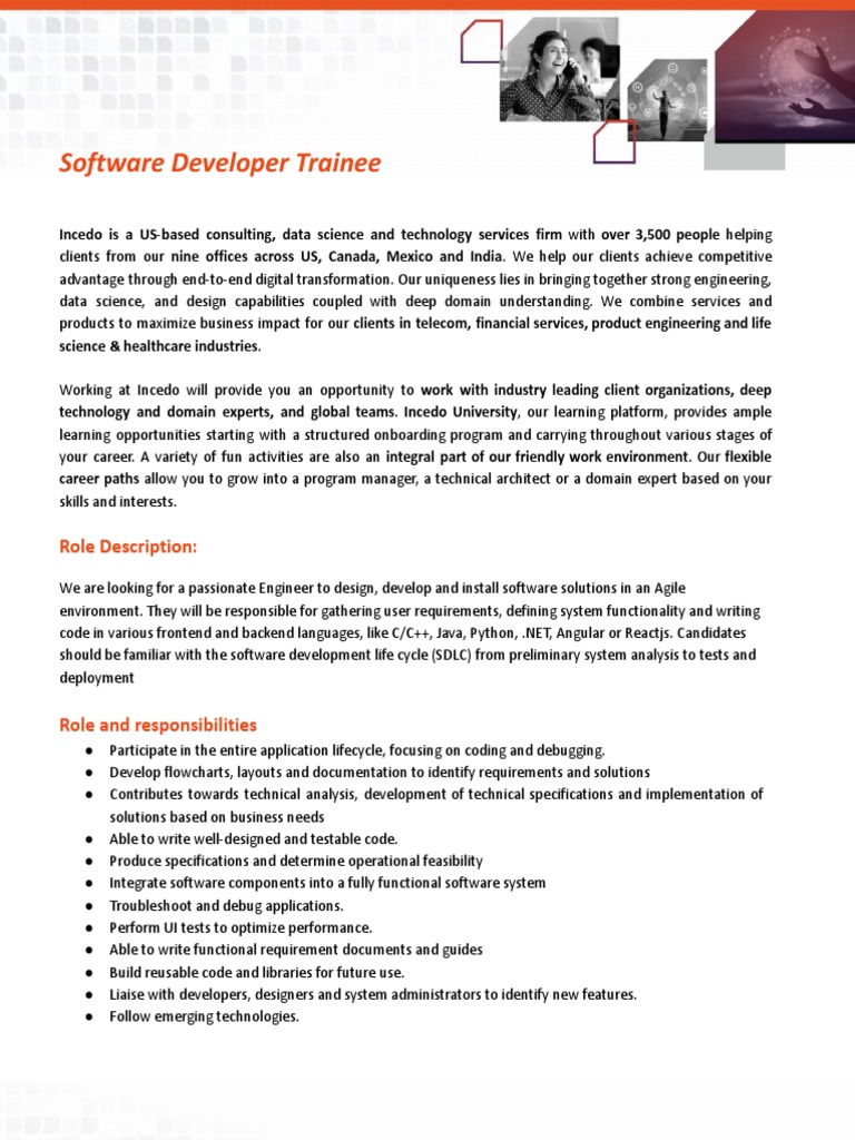 Incedo Jd Software Developer Trainee Pdf 