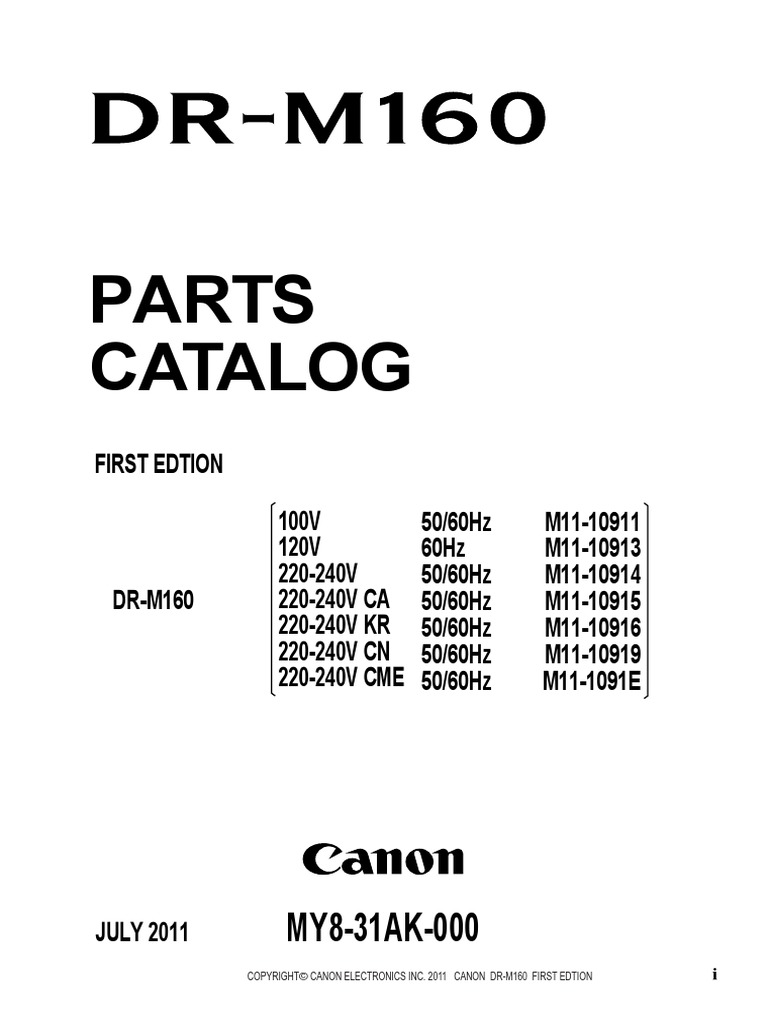 Manual de Partes DR-M160 | PDF