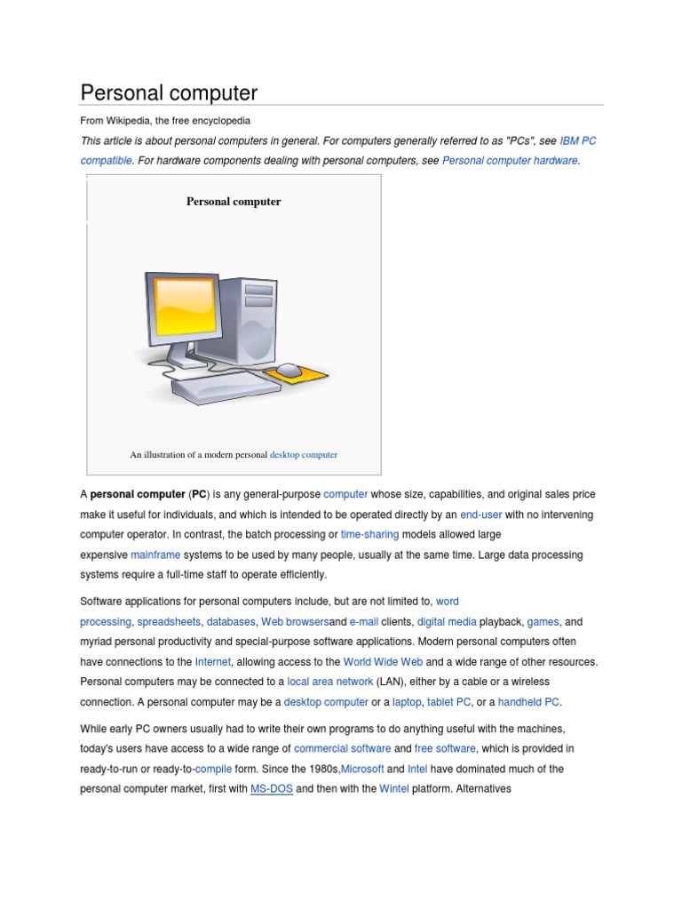 Personal Computer | PDF | Personal Computers | Desktop Computer