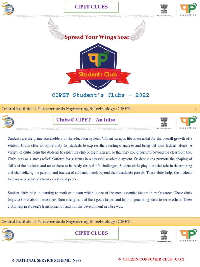 CIPET Student Clubs | PDF
