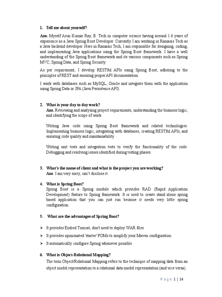 Interview Questions | PDF
